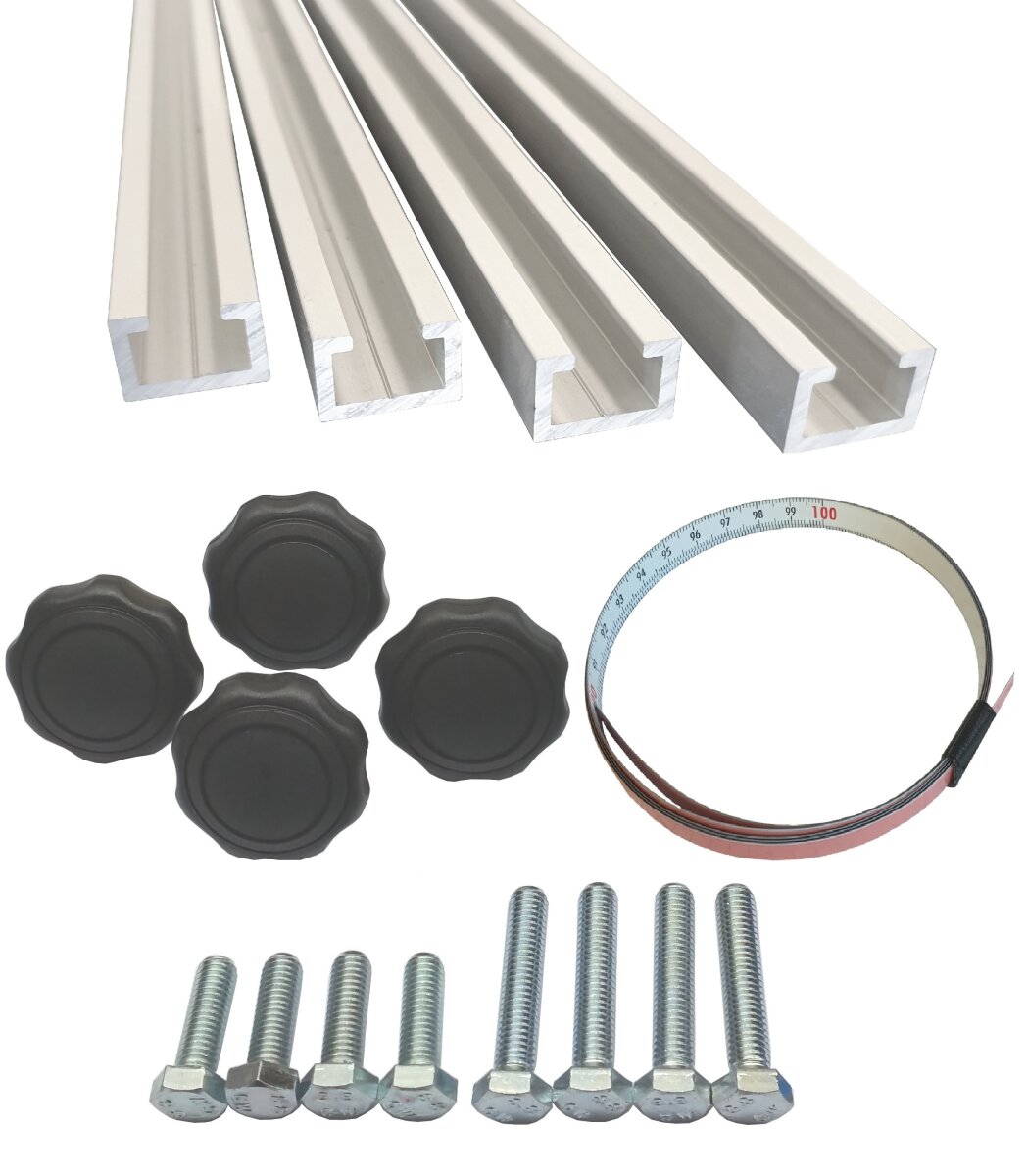4 Stück M6 C-Profil 1m - Zubehörschrauben + Maßband, 25,90